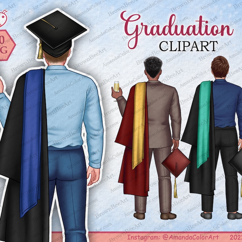 Boy Graduate Clipart - Etsy