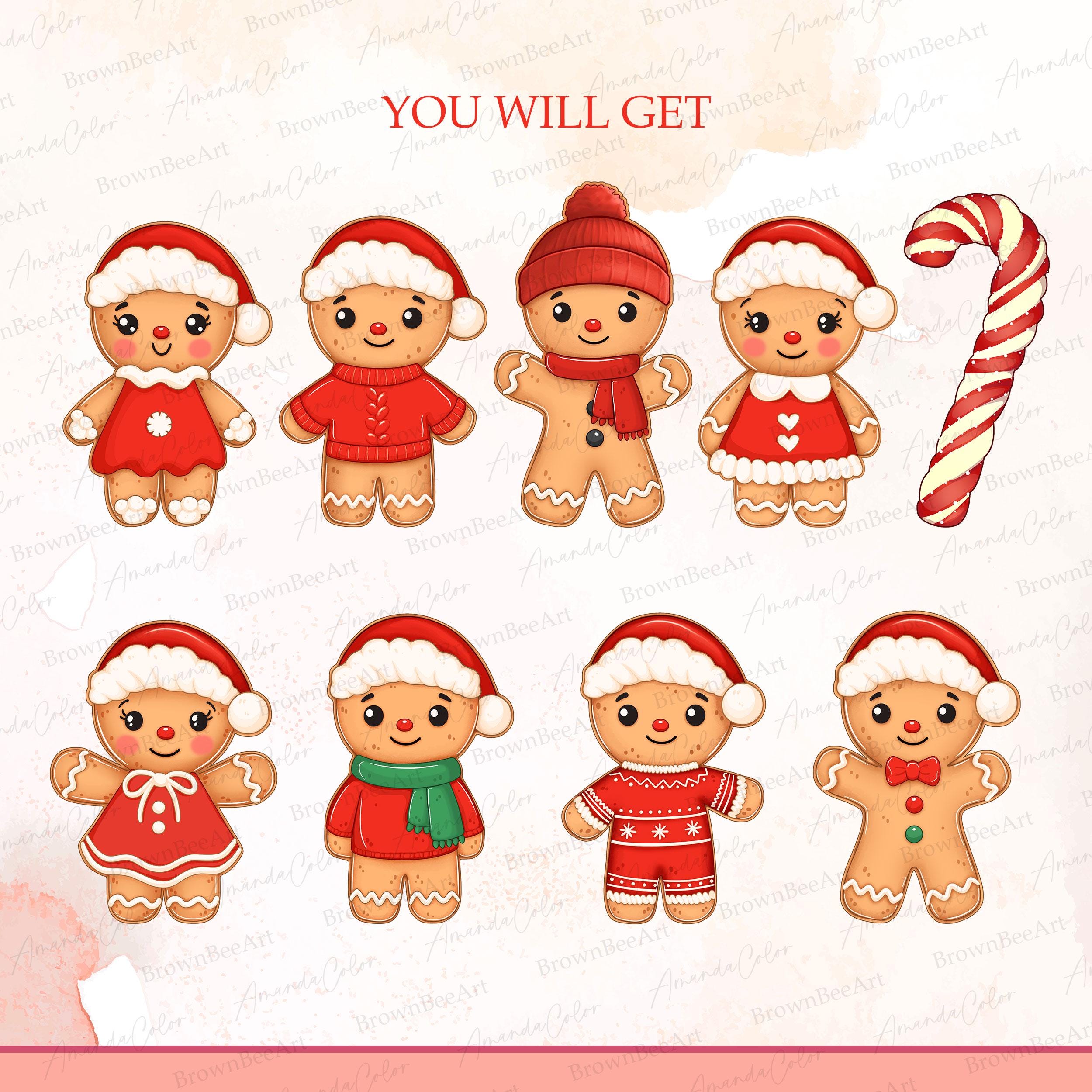 Custom Gingerbread Family Clipart, Personalized Christmas Gift, Our ...