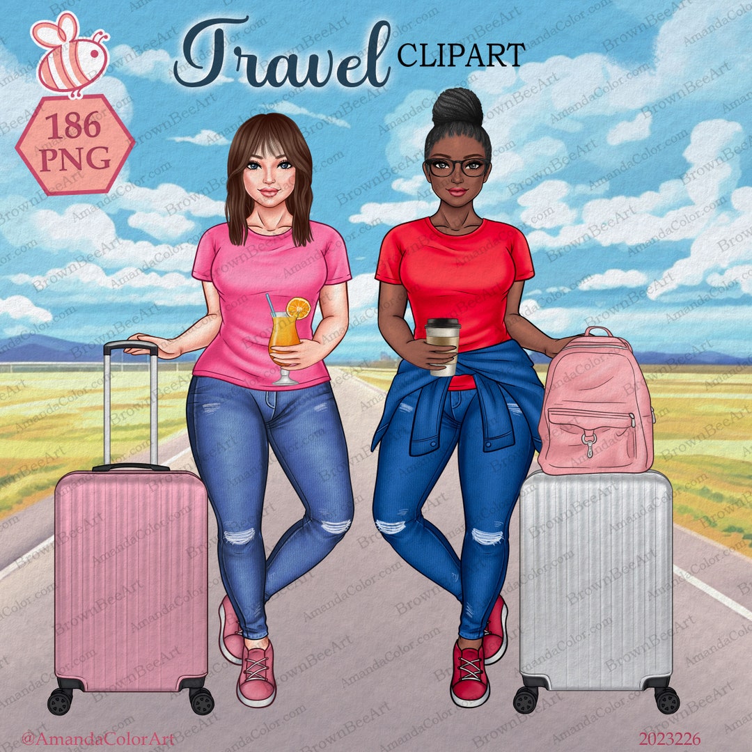 Girls Trip Clipart, Travel Girl Clipart, Travel Png, Fashion Clipart ...