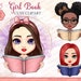 Cute Girl Book Clipart, Book Lover Clipart, Reading Png, Study, Girl ...