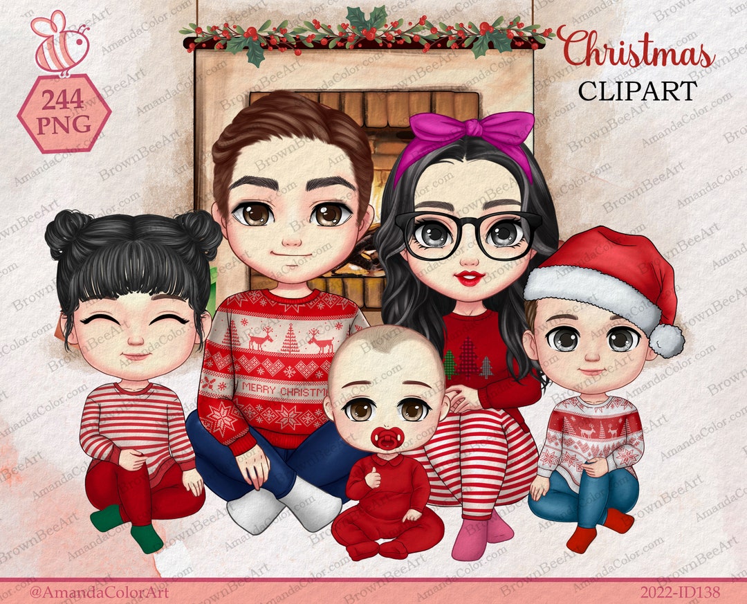 Family Christmas Clipart, Cute Clipart, Christmas Png, Sweater, Mother ...