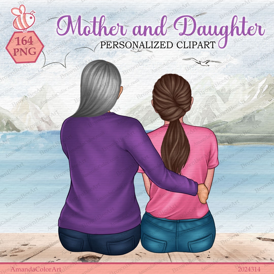 Mother And Daughter Sitting Clipart Fathers Day Clipart Best Mom