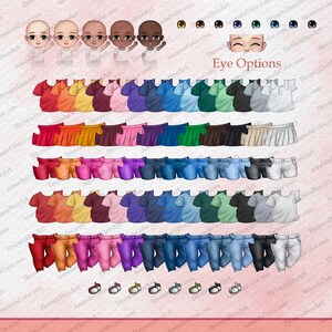 Happy Family Chibi Clipart: Customizable PNG Files (digital Download ...