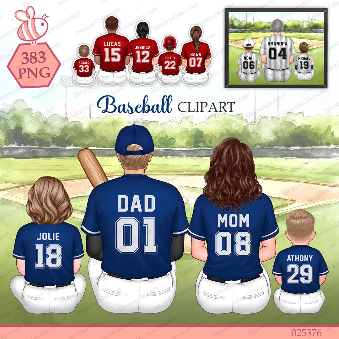 Baseball Family Clipart: DIY Sports Graphics (digital Download) - Etsy