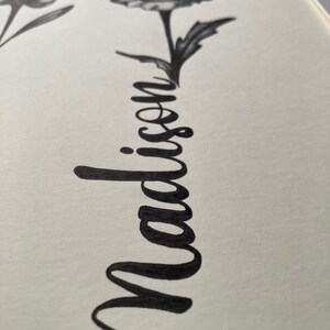 Custom Name and Birth Flowers - Etsy