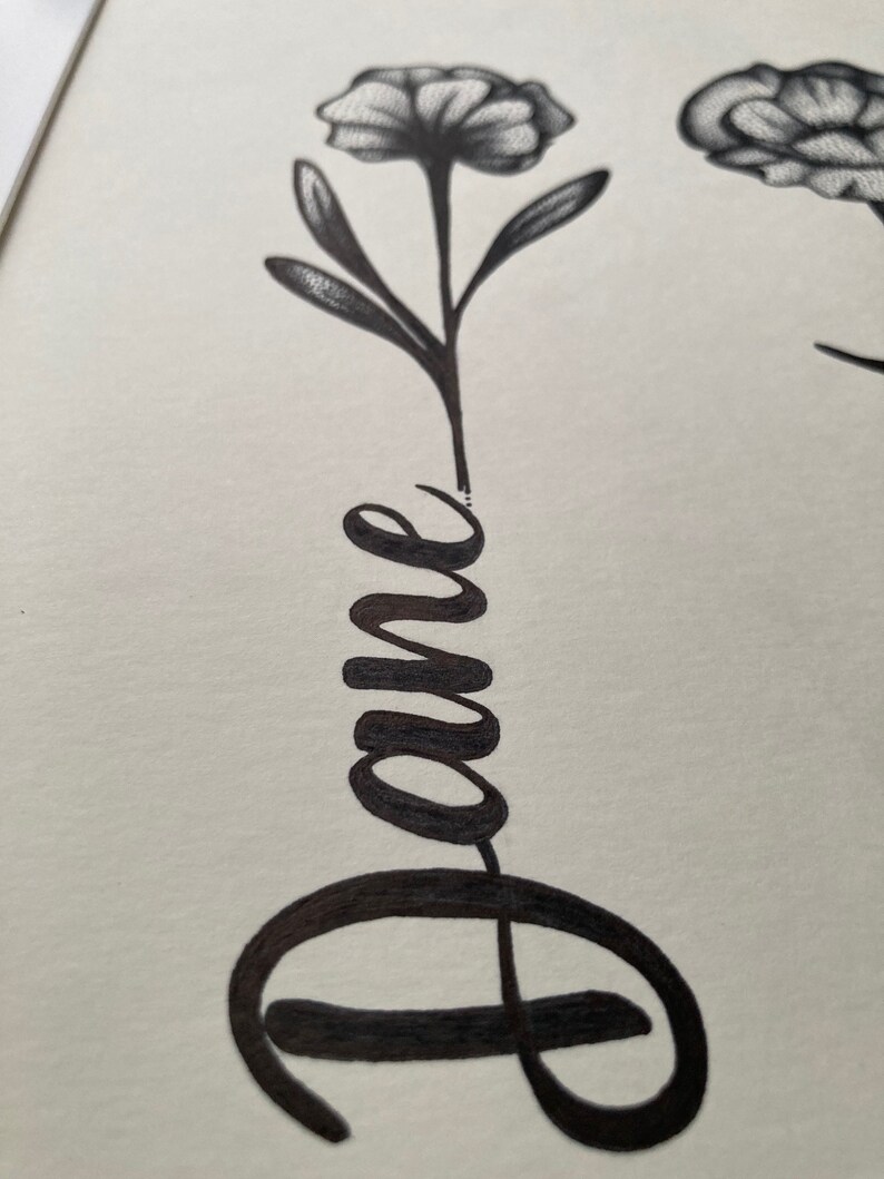 Custom Name and Birth Flowers - Etsy