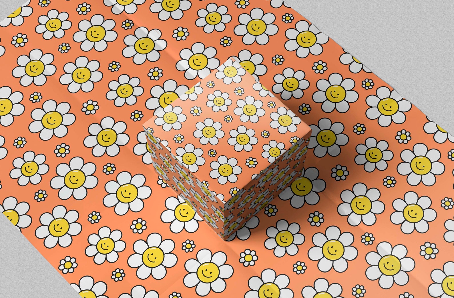Retro Daisy Gift Wrapping Paper Roll Birthday Party Event - Etsy