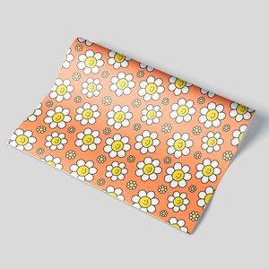 Retro Daisy Gift Wrapping Paper Roll Birthday Party Event - Etsy