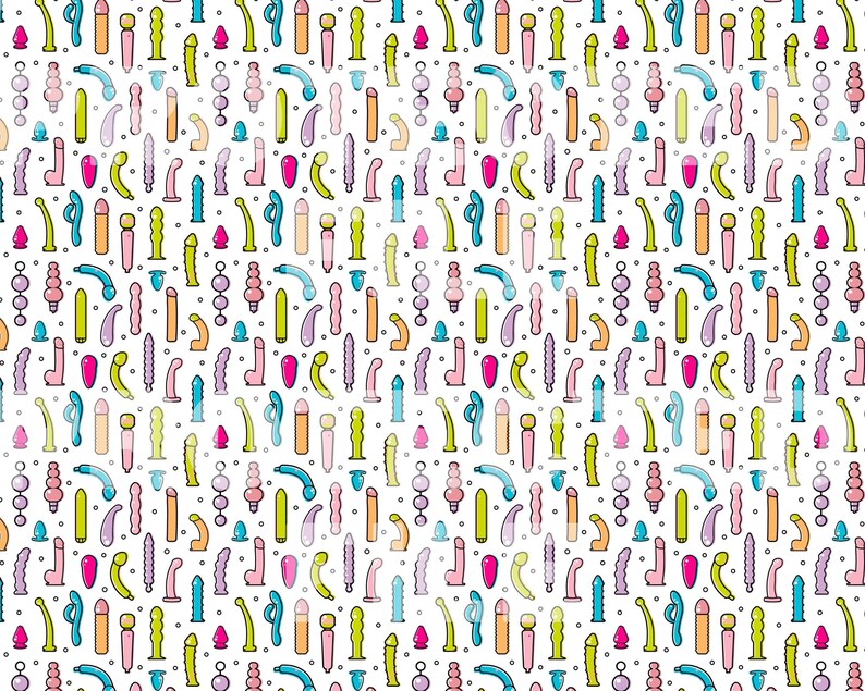 Funny Inappropriate Adult Toy Pattern Digital Paper Background Pattern ...