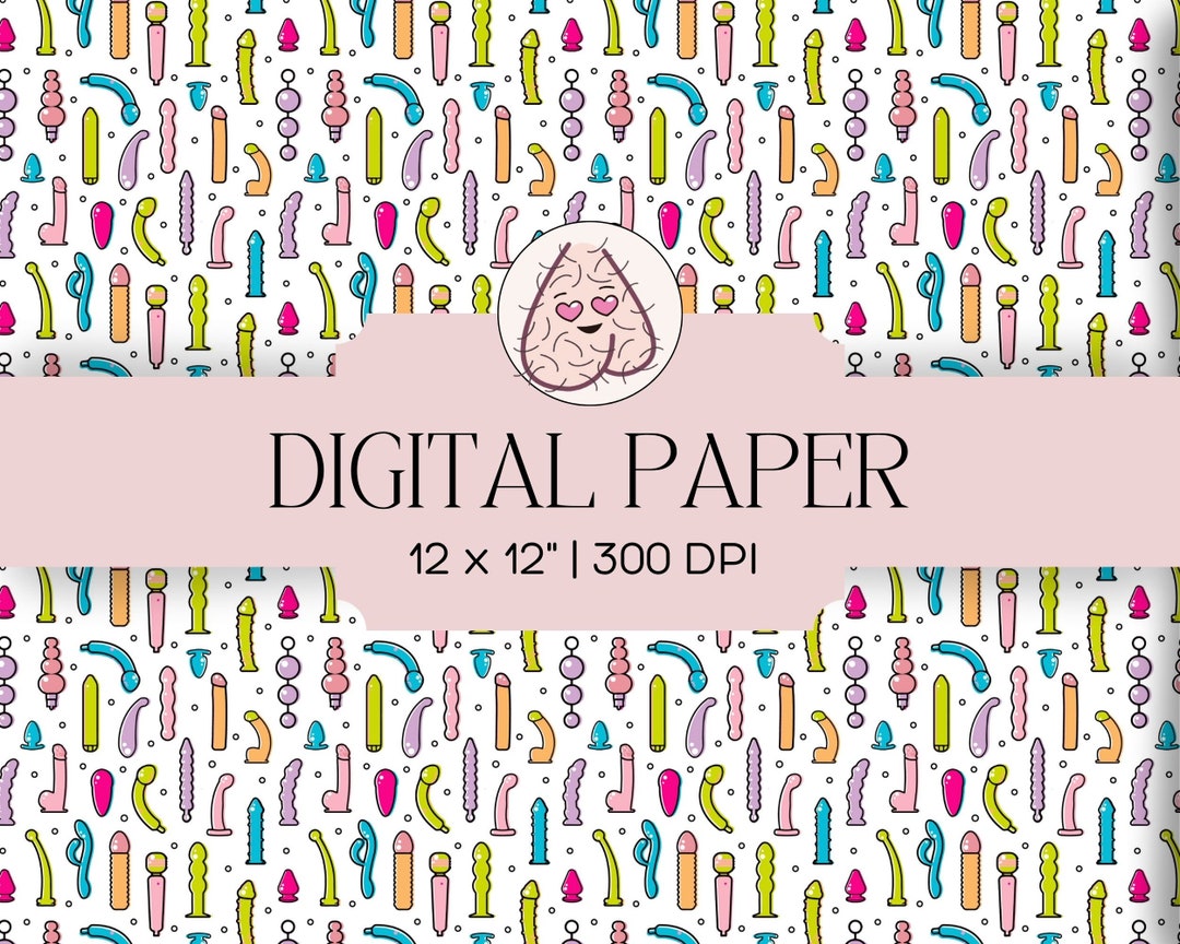 Funny Inappropriate Adult Toy Pattern Digital Paper Background Pattern ...