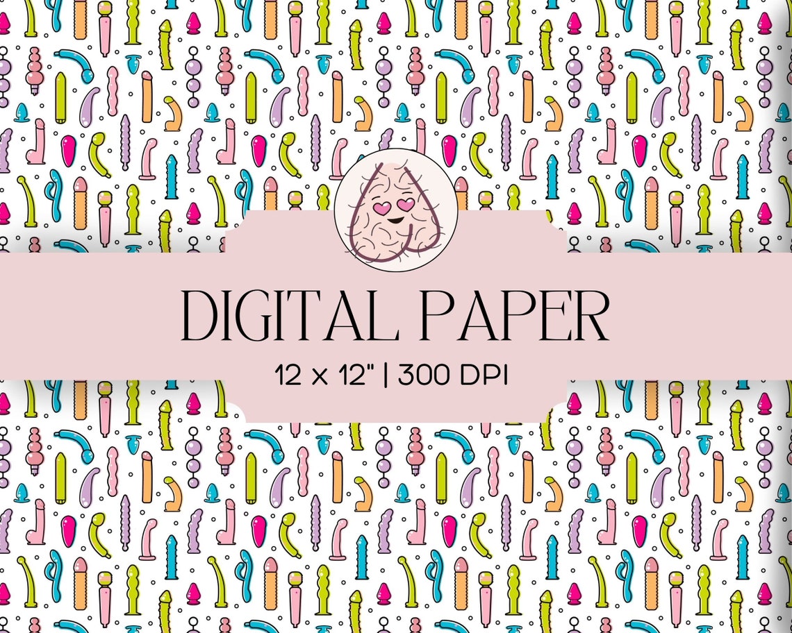Funny Inappropriate Adult Toy Pattern Digital Paper Background Pattern ...