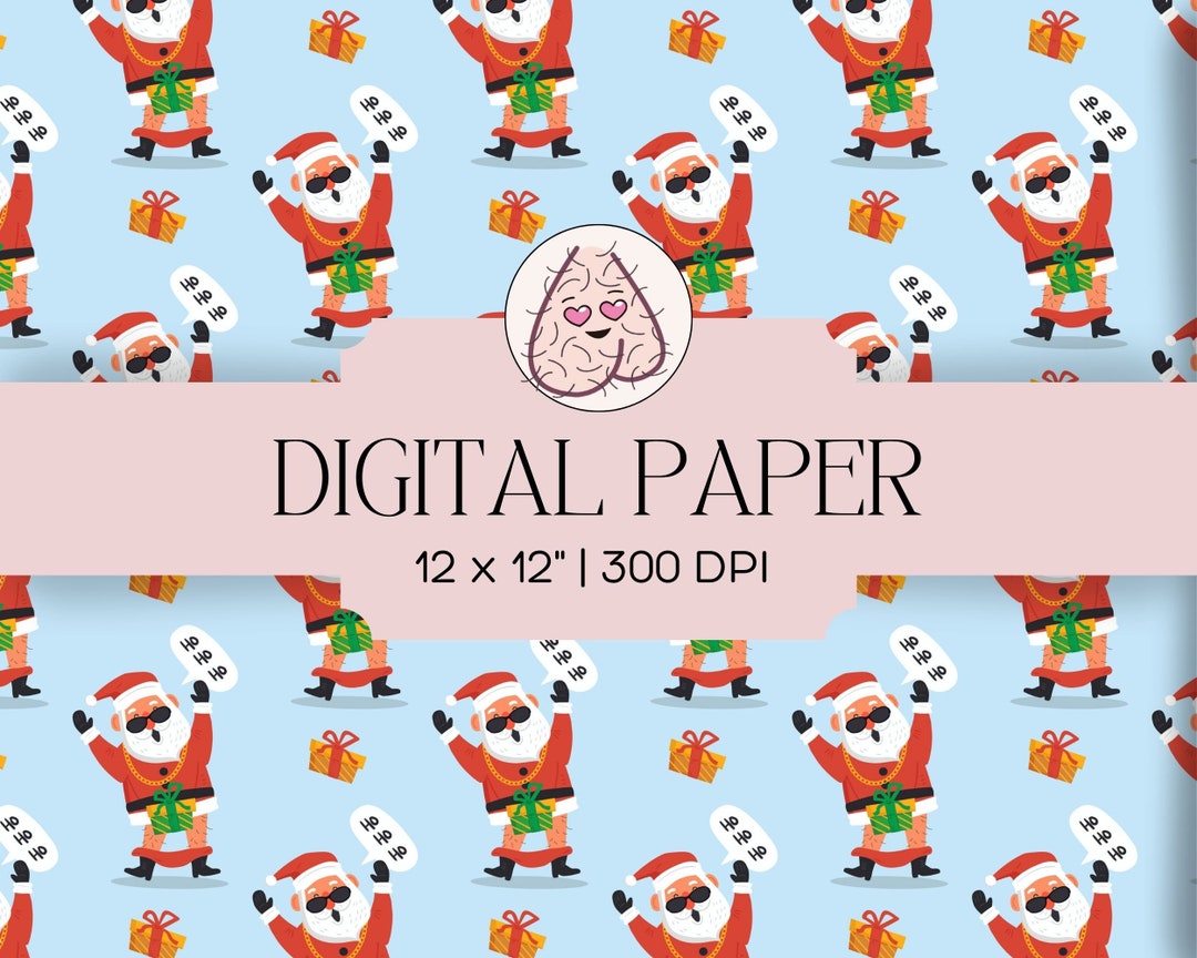 Funny Inappropriate Pattern Digital Paper | Texture Funny Christmas ...