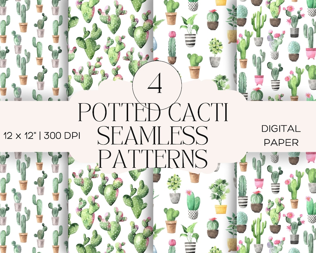 Cute House Plants Patterns Digital Paper Backgrounds Texture ...