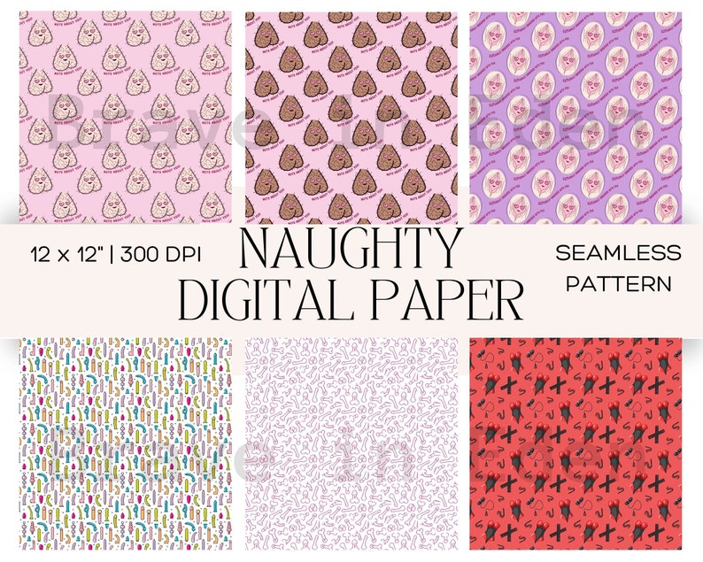 Funny Naughty Patterns Digital Paper Adult Digital Backgrounds Texture ...