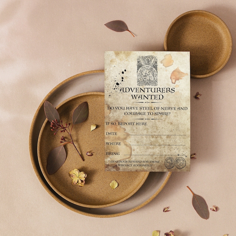 D&D Invite Template | Adventurers Wanted - Etsy