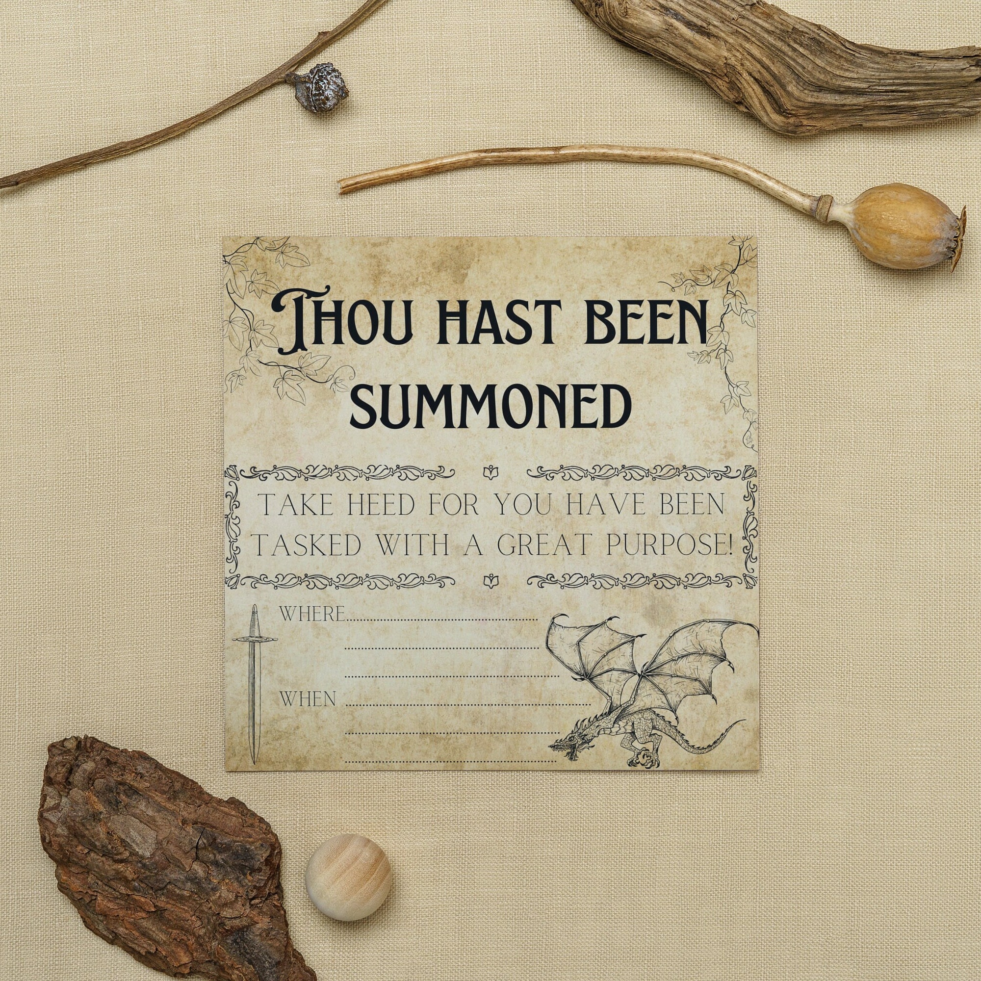 D&D Invite Template | Thou Hast Been Summoned - Etsy