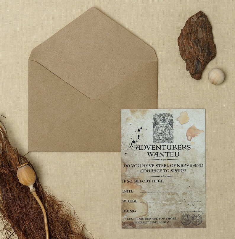 D&D Invite Template | Adventurers Wanted - Etsy