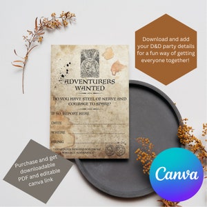 D&D Invite Template | Adventurers Wanted - Etsy