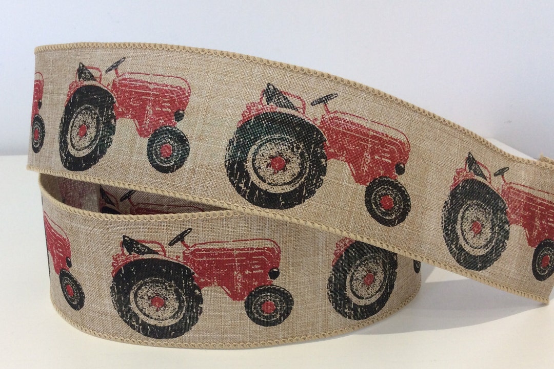 Wired Red Tractor 2.5 Ribbon Tractor Fans, Farmhouse Decor ,themed ...
