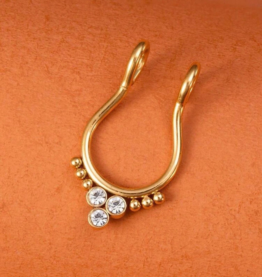 Fake Septum Ring Clip on Septum Ring Gold or Silver - Etsy