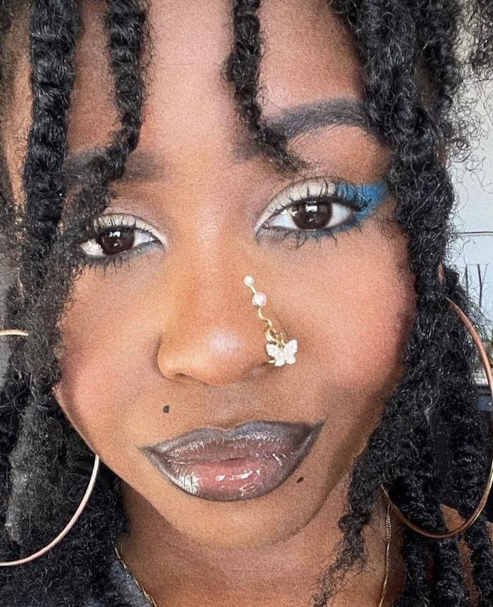 Fake Nose Ring / Nose Cuff / Faux Nose Ring Rhinestone - Etsy