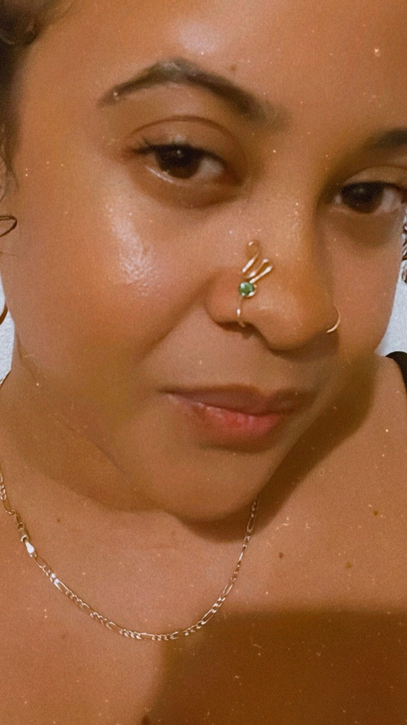 Fake Nose Ring / Nose Cuffs / Faux Nose Ring W/ Rhinestone - Etsy