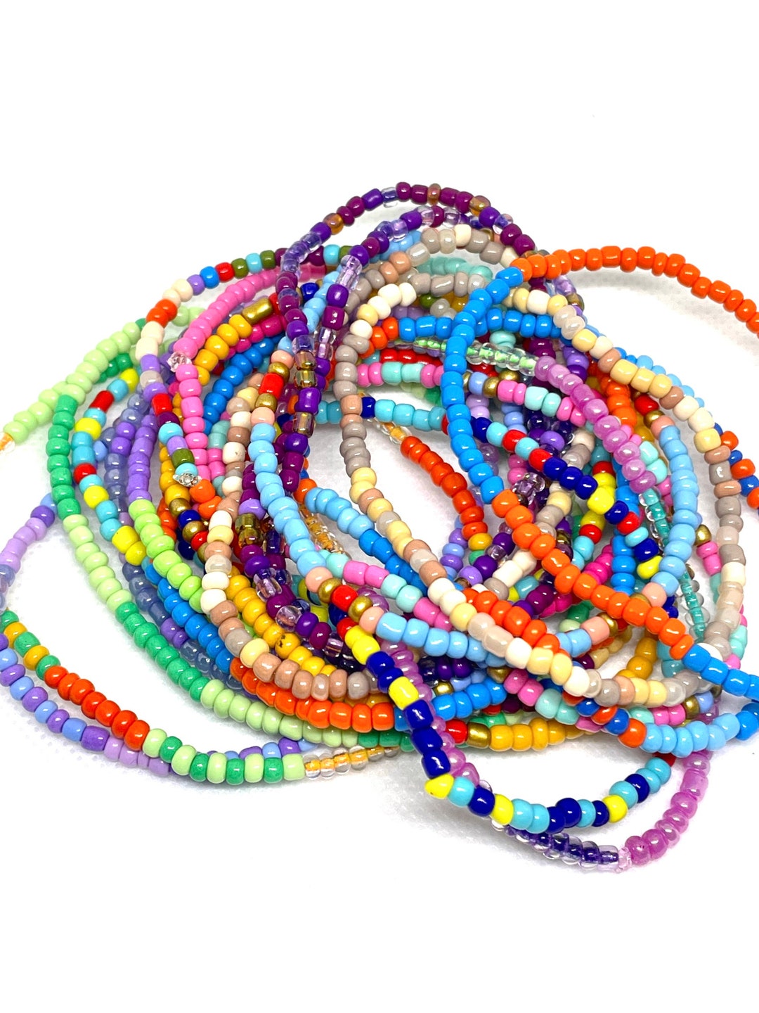 Stretch Ankle Bracelets Set of 2, Colorful Stretchy Elastic Summer ...