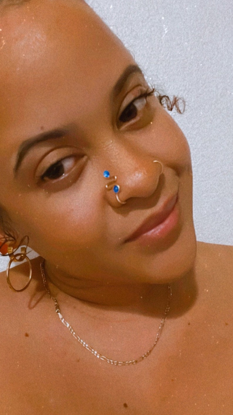 Fake Nose Ring / Nose Cuffs / Faux Nose Ring W/ Rhinestone - Etsy