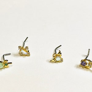 Nose Ring L-rod Stud Nose Ring Nose Studs Stainless Steel - Etsy