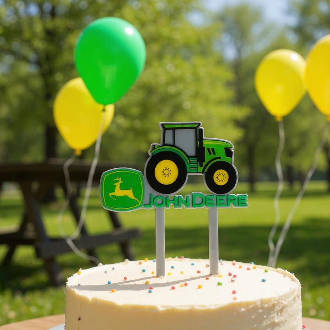 John Deere Deluxe Acrylic Cake Topper - Etsy