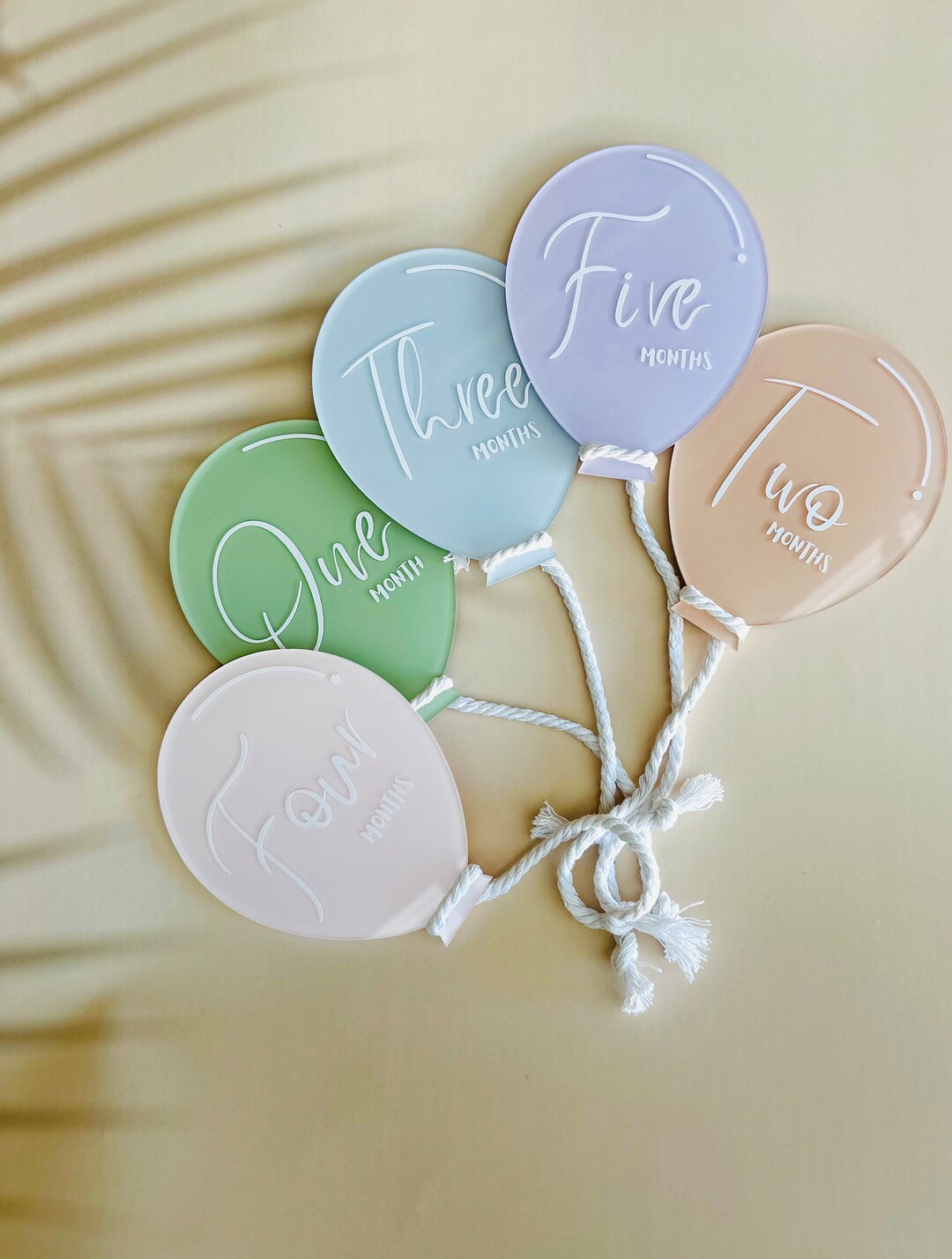 Balloon Shaped Monthly Acrylic Milestones With Multiple Style, Font and ...
