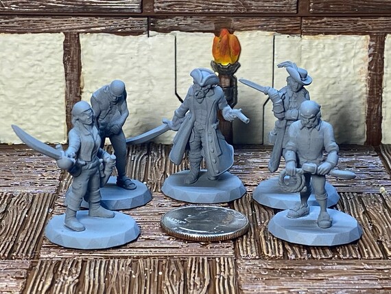 Set of Five Pirate Miniatures - Etsy