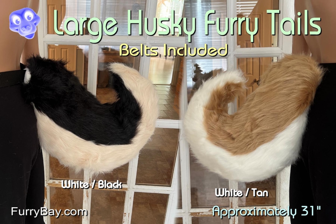 Large 2 Color Husky Furry Tails - 5 Colors Choises - Approximately 31 ...