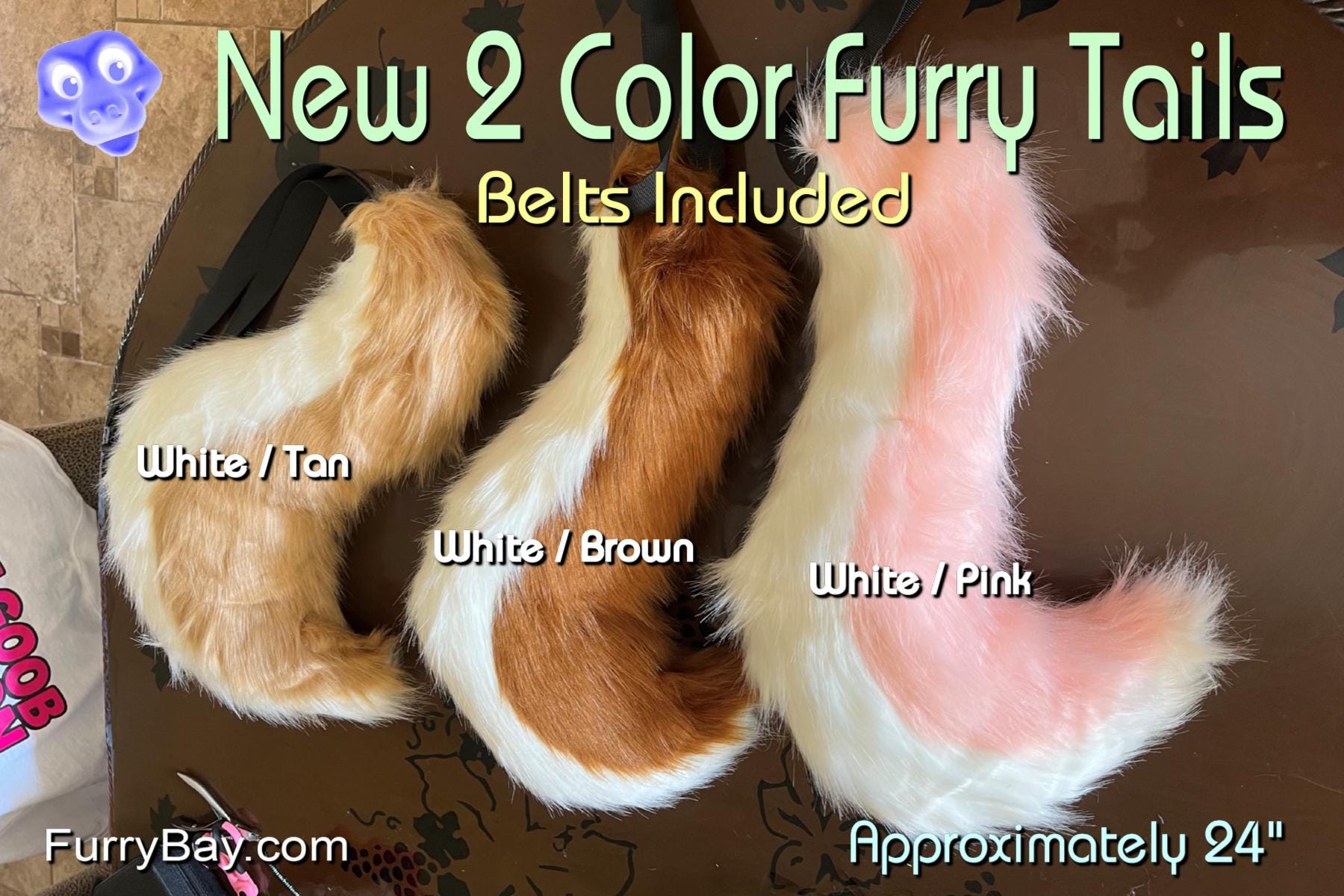 2 Color Furry Tails - 8 Colors - Approximately 24" - Furrybay - Etsy
