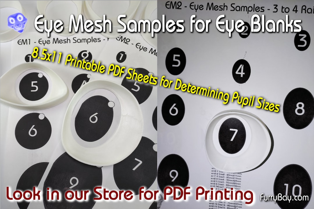 8.5x11 Printable PDF for Determining Mesh Pupil Sizes, All My Sizes and ...