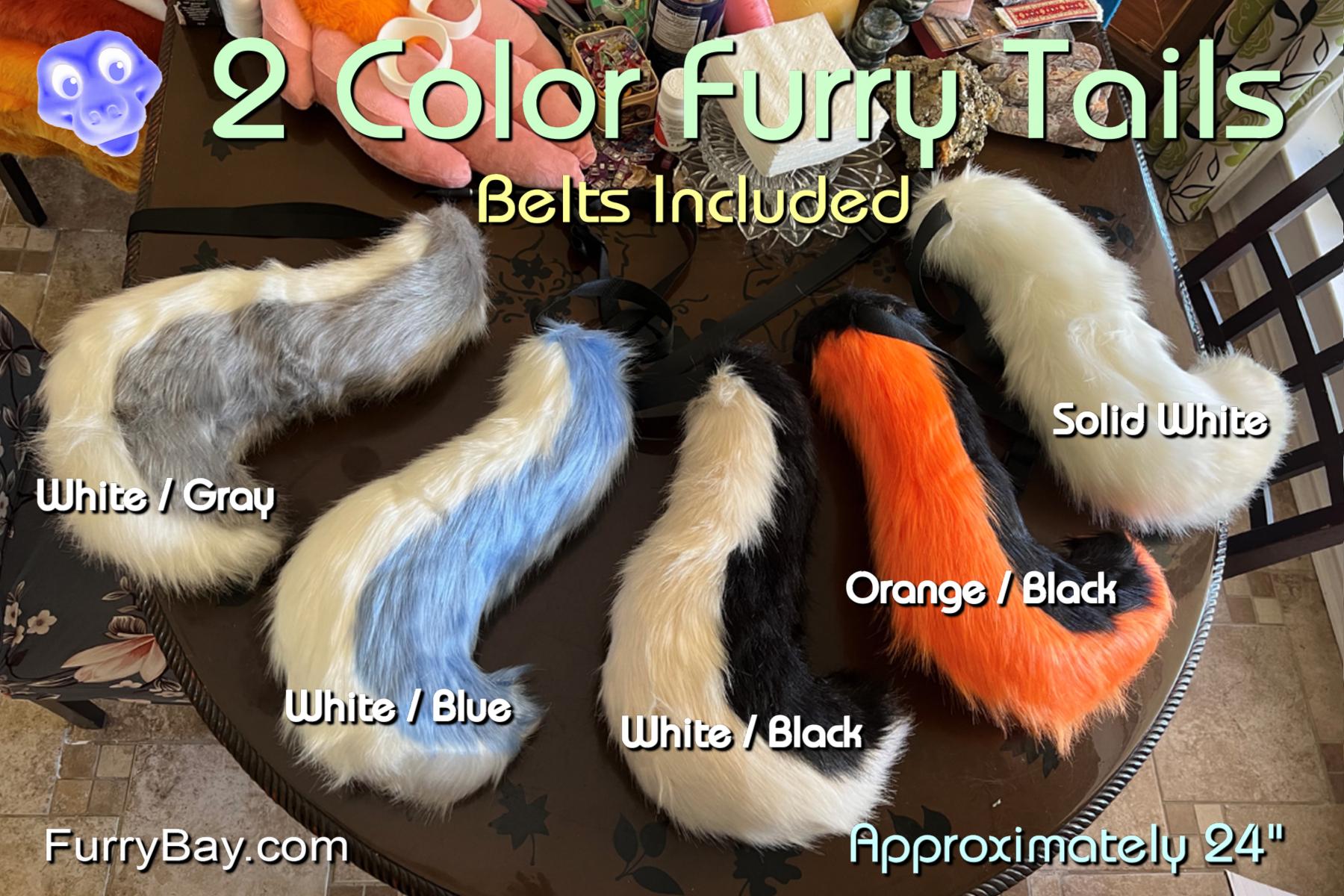 2 Color Furry Tails - 8 Colors - Approximately 24" - Furrybay - Etsy