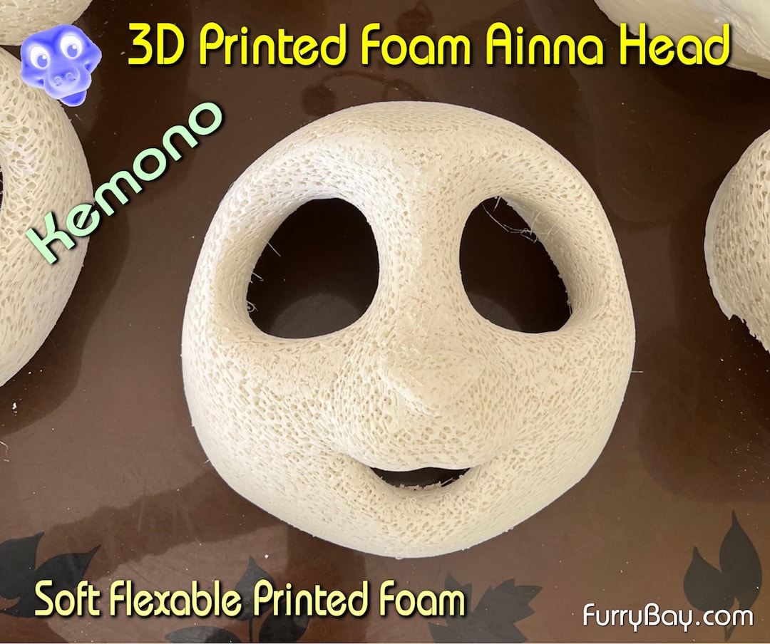3D Printed Ainna the Kemono, Furry Fursuit Foam Full Head Base for ...