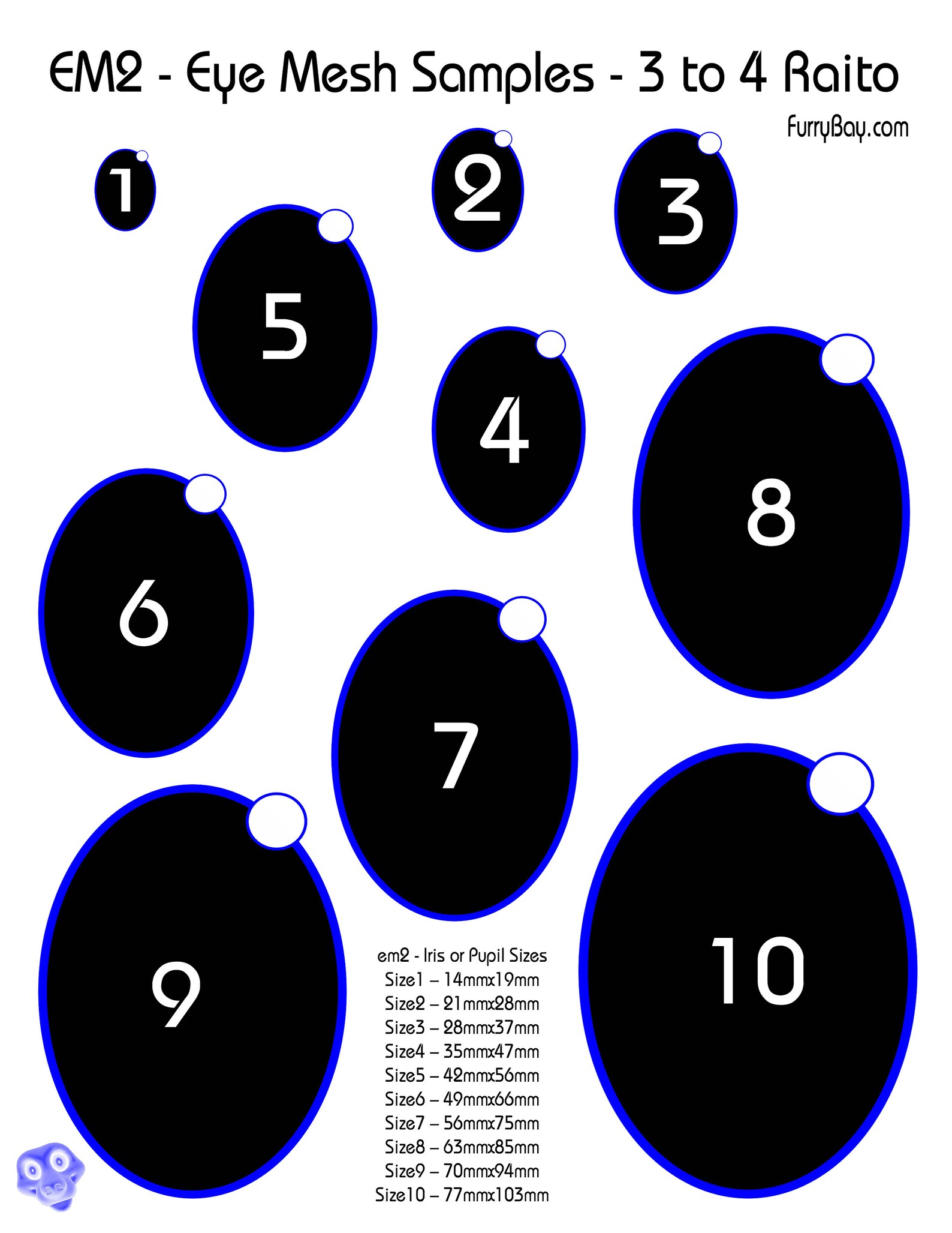 8.5x11 Printable PDF for Determining Mesh Pupil Sizes All My - Etsy