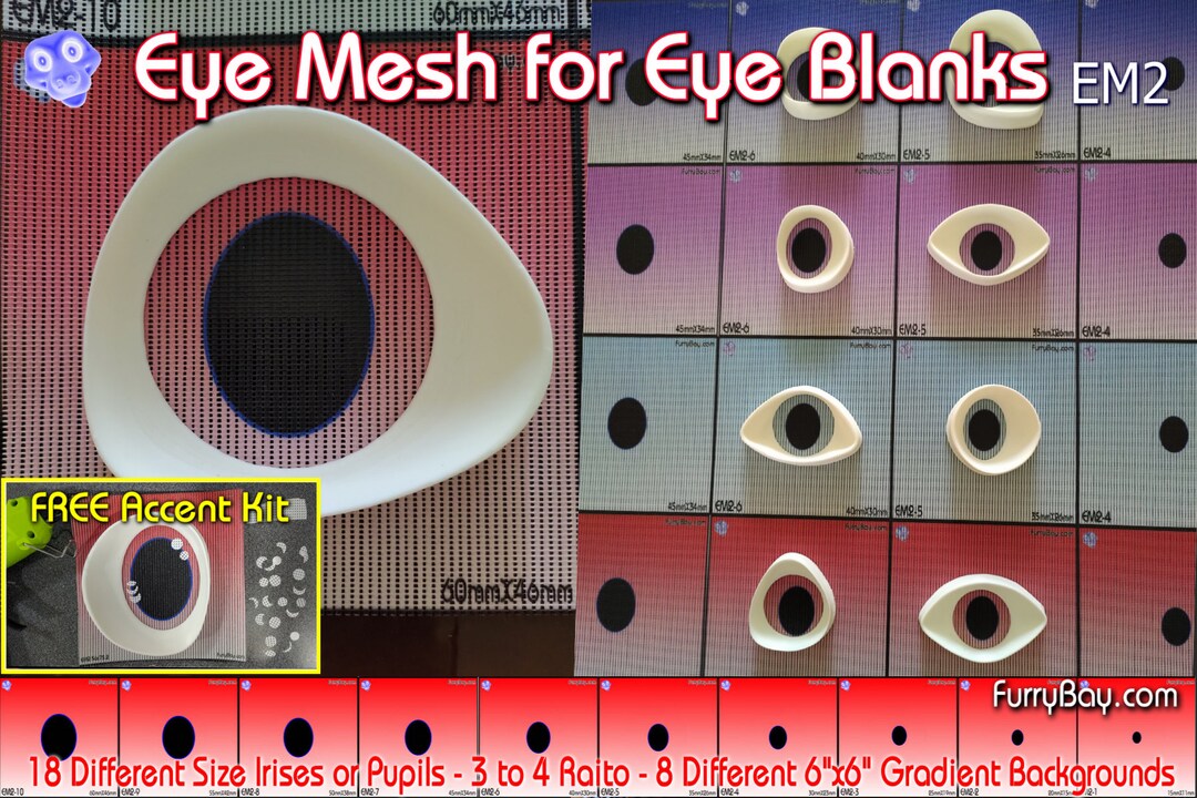 Em2 Universal Eye Mesh for Eye Blanks 1 Pair of 6x6 Gradient ...