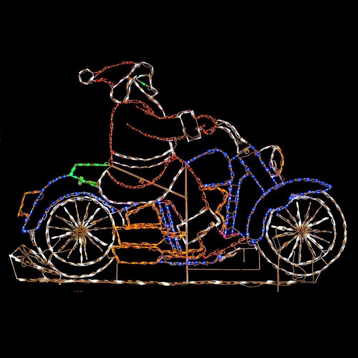 Animated Large Christmas Outdoor Santa Riding on Motorcycle Holiday ...
