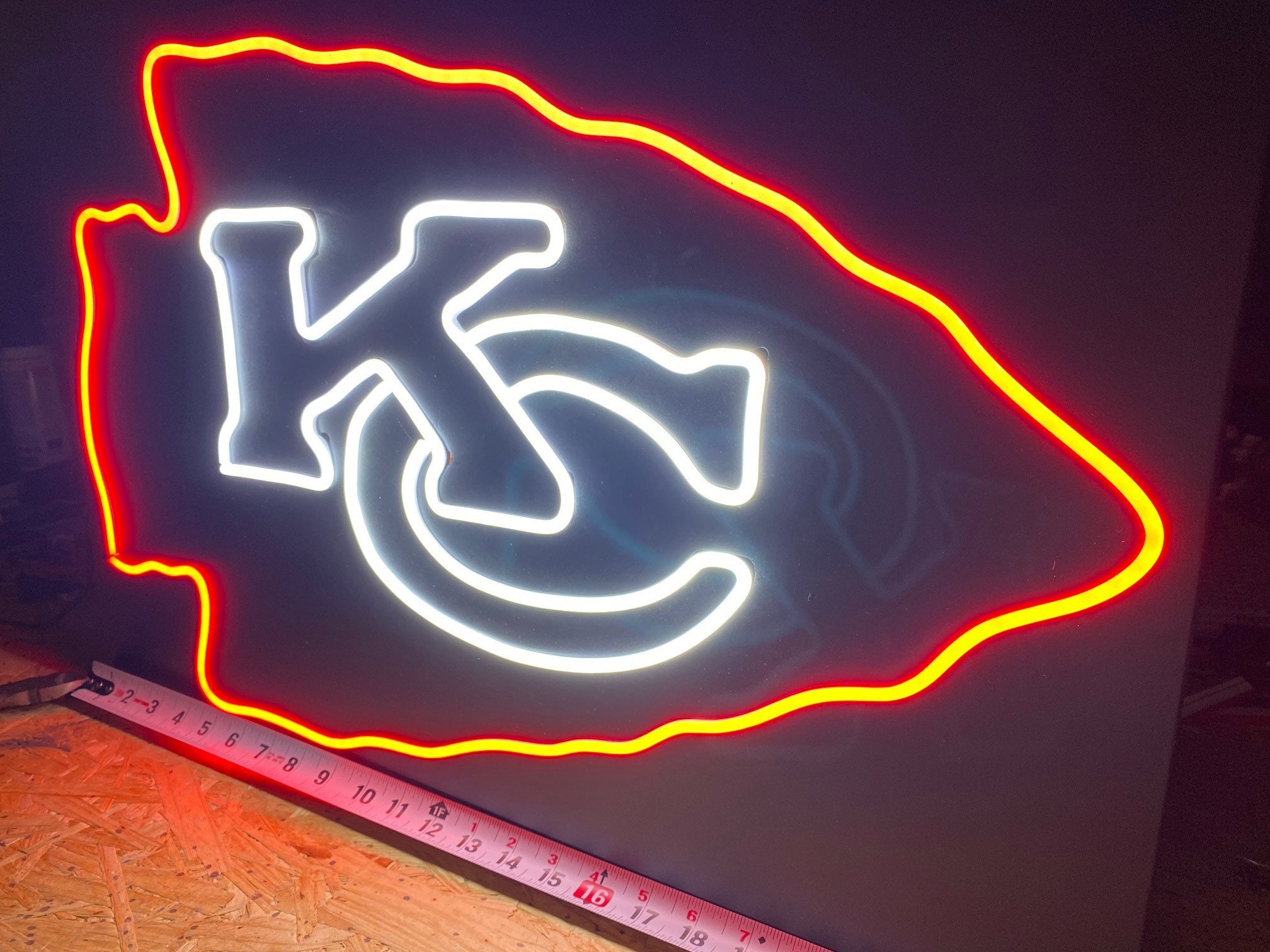 KC Arrowhead Chiefs Symbol LED Neon Sign Wallart Man Cave Sports Rec ...