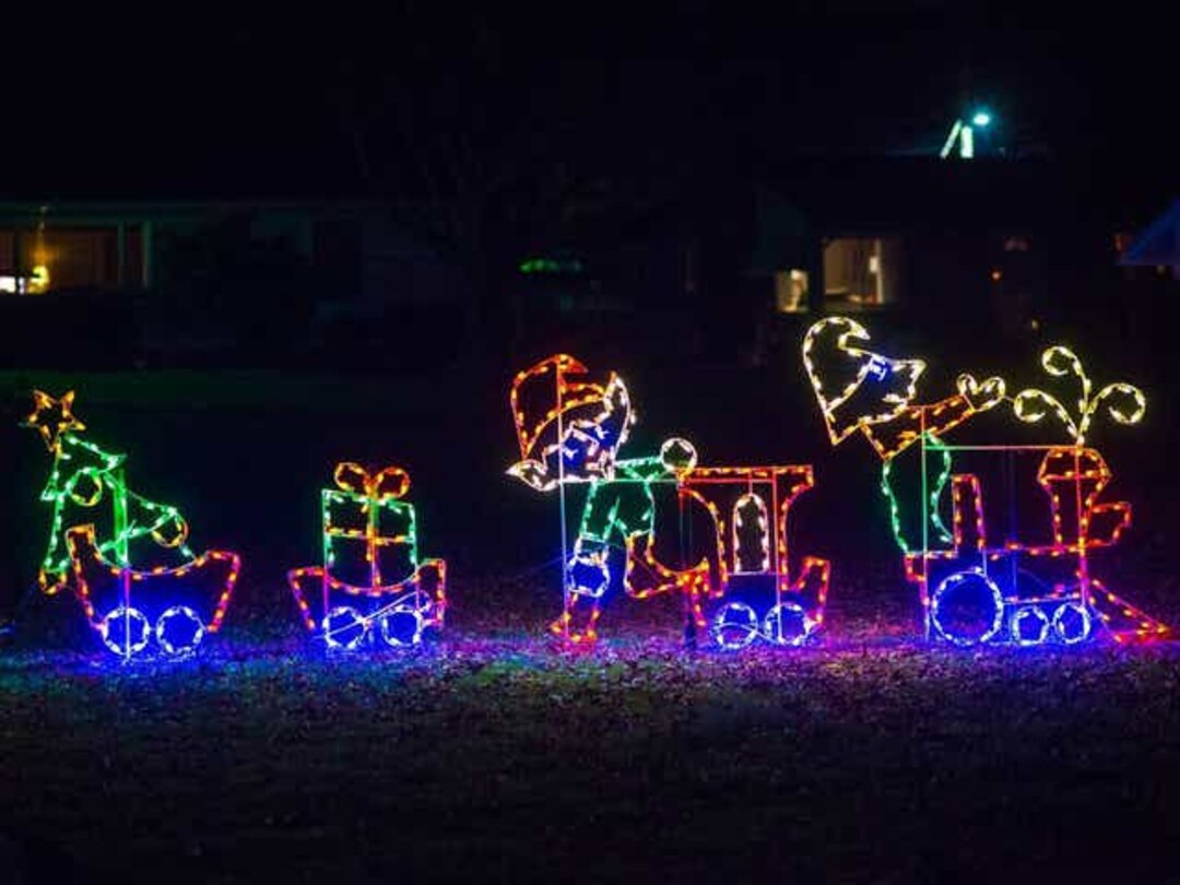 4PC Elf Christmas Train Holiday Wireframe Outdoor Indoor Christmas ...