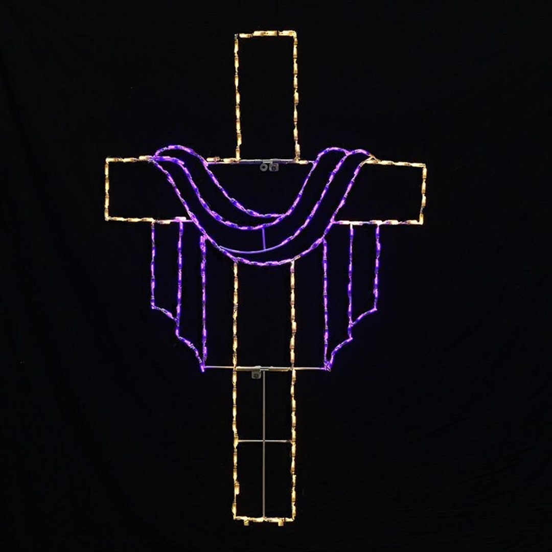 Large Religious Easter Cross With Drape Cloth Yard Art Lawn Display ...