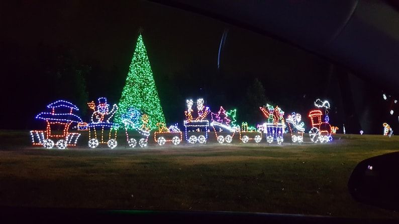 Large Wireframe Outdoor Animated 10PC Santa Train Commercial Grade ...