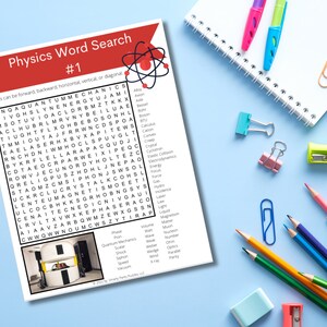PHYSICS Word Search BUNDLE // 7 Physics Word Search Puzzles // Science ...