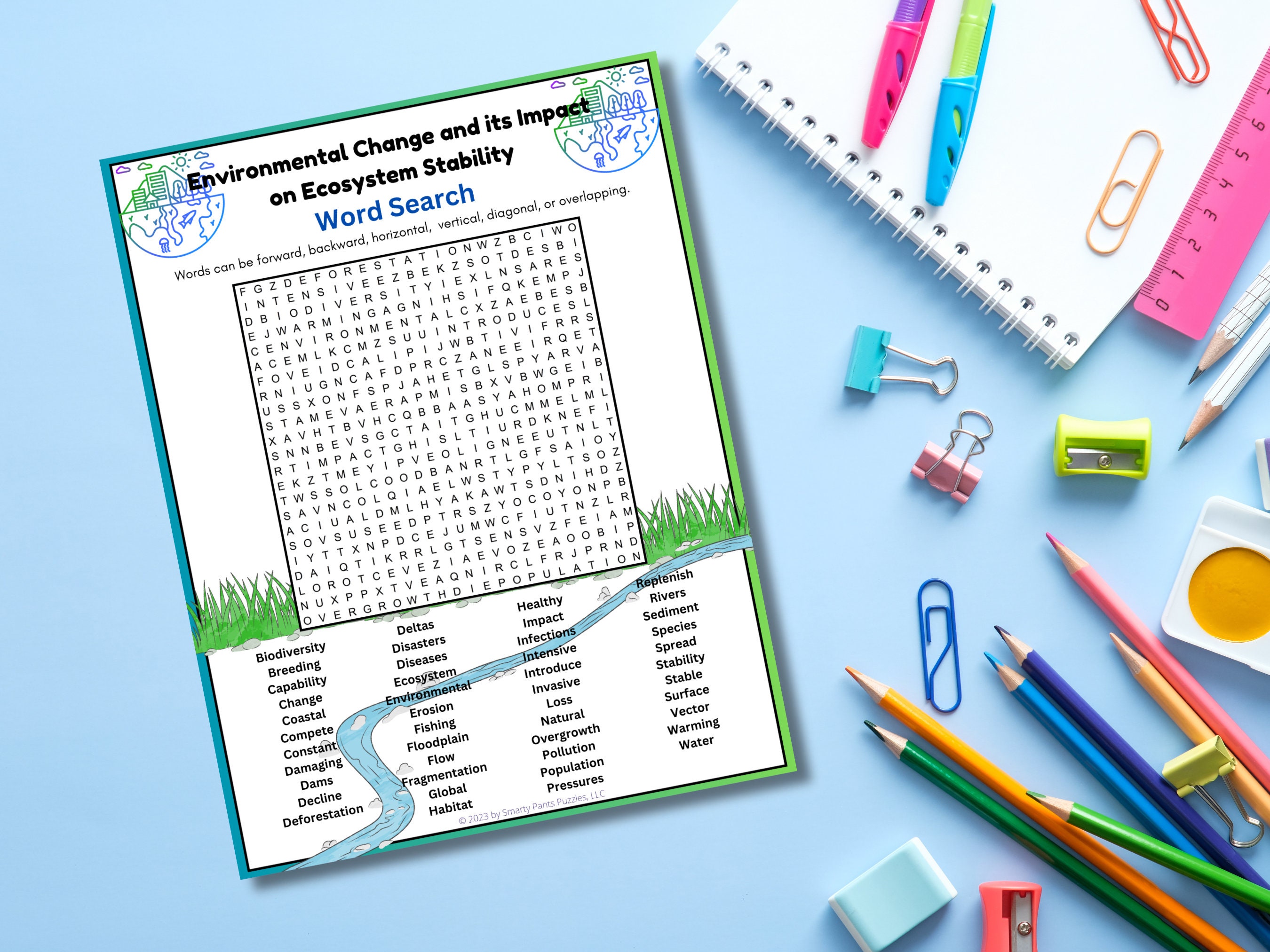 Biology Word Search Bundle 55 Puzzles Over 1,700 Hidden Words Science ...