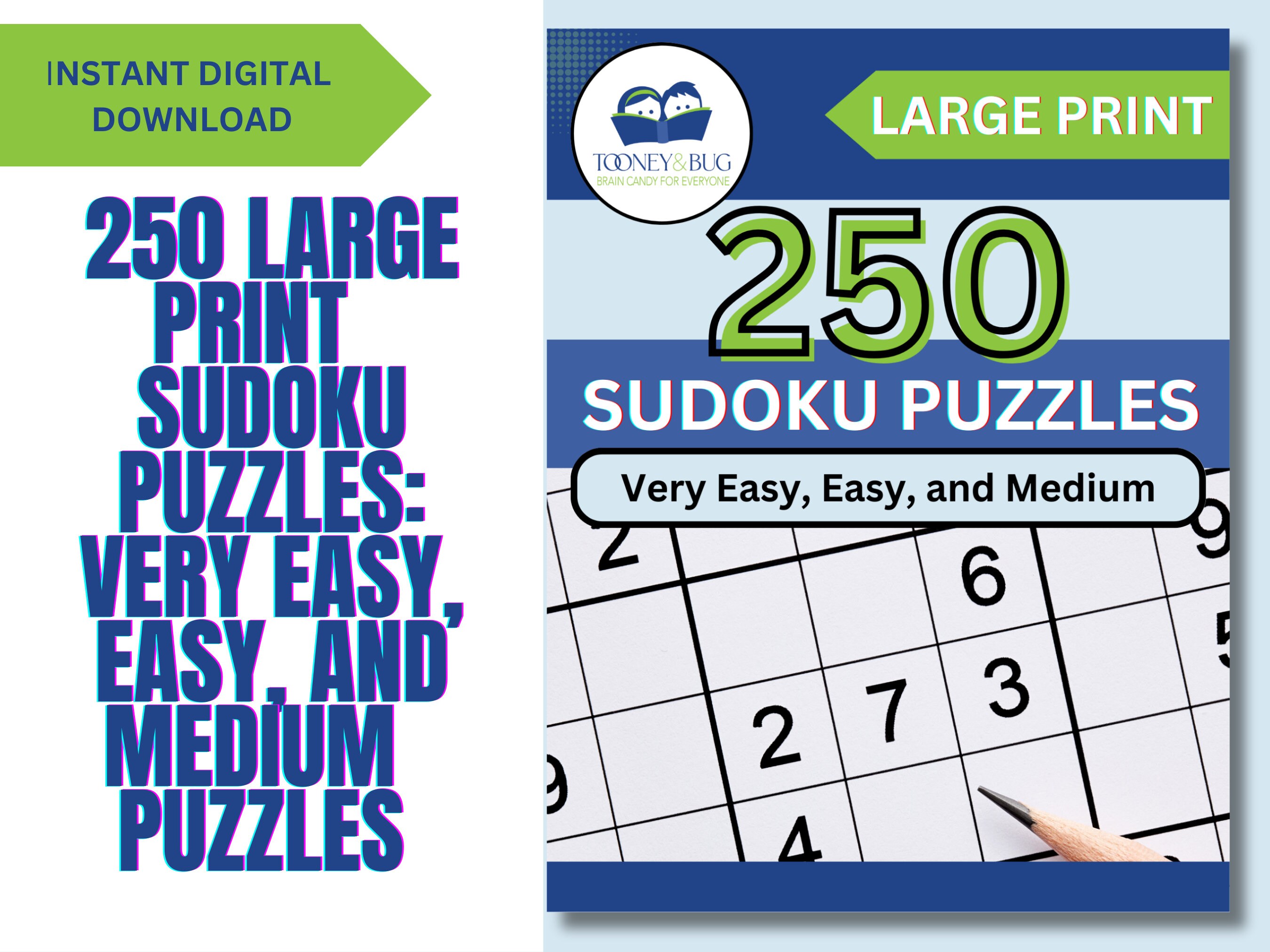 250 Sudoku Puzzles Printable Large Print Sudoku Very Easy, Easy ...