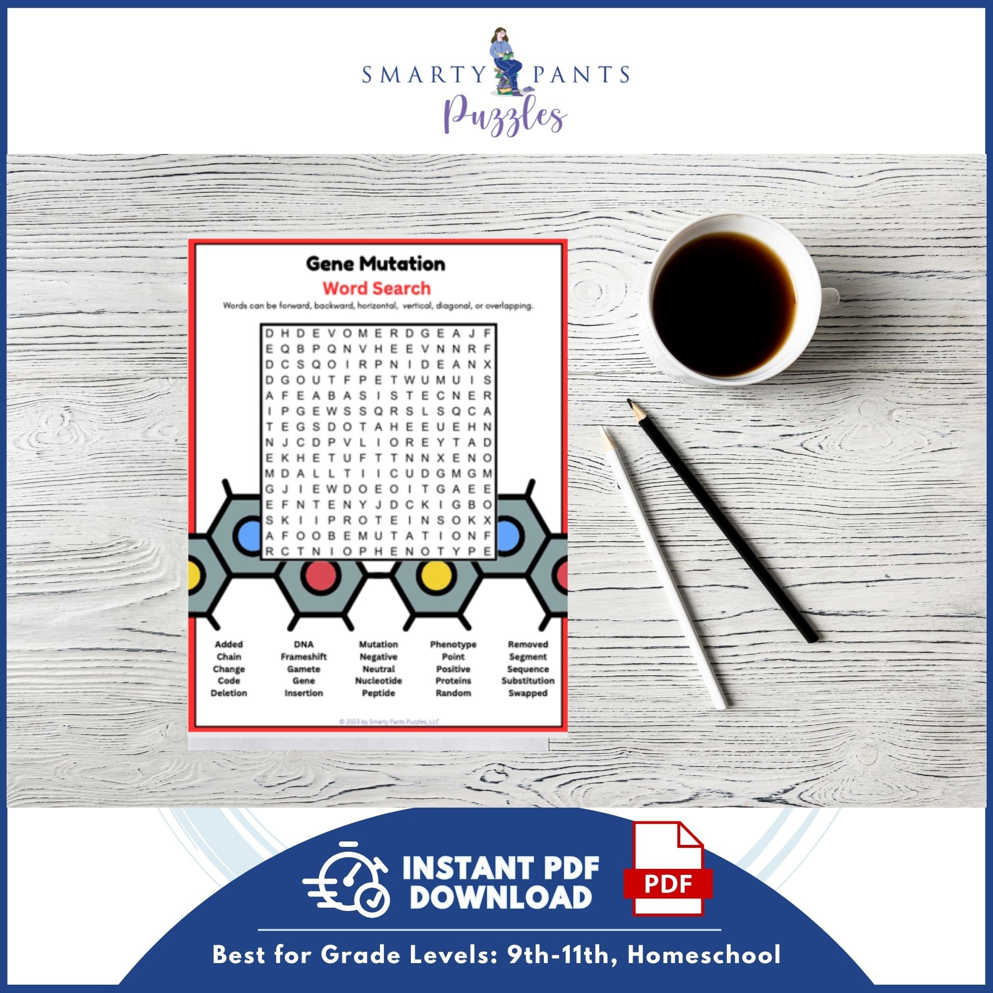 Biology Word Search Bundle 55 Puzzles Over 1,700 Hidden Words Science ...