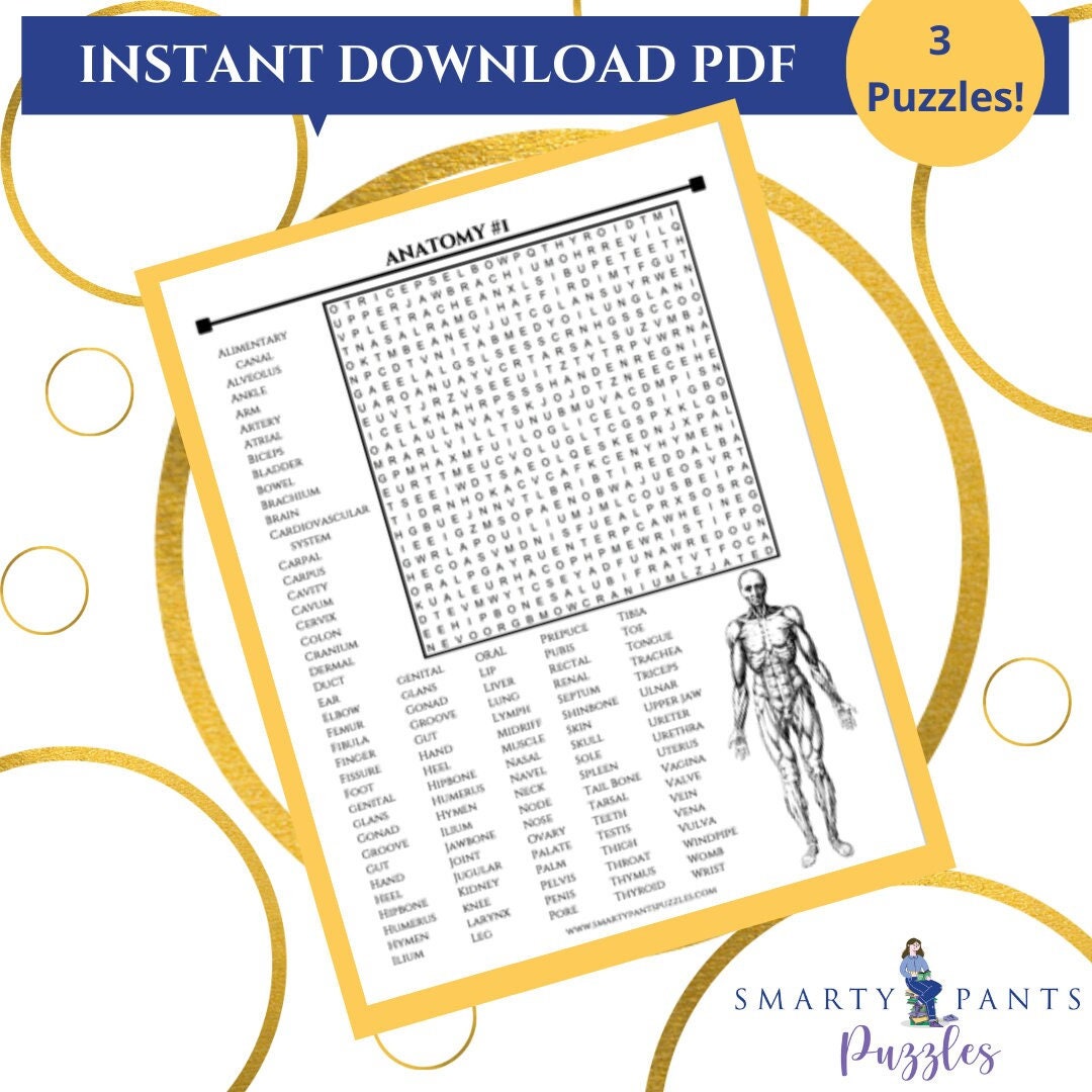 Anatomy Word Search Bundle // 3 Puzzles // ANATOMY WORD SEARCH - Etsy