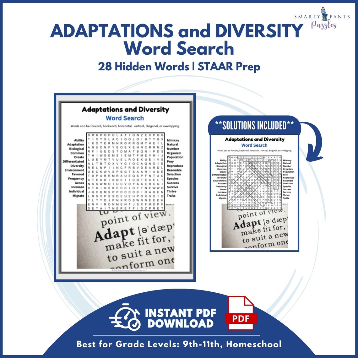 Biology Word Search Bundle 55 Puzzles Over 1,700 Hidden Words Science ...